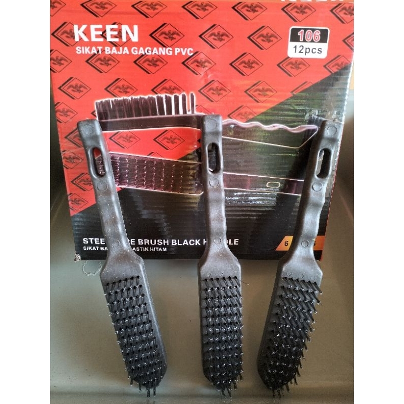 Jual Sikat baja gagang PVC hitam,sikat baja gagang plastik hitam(DPN ...