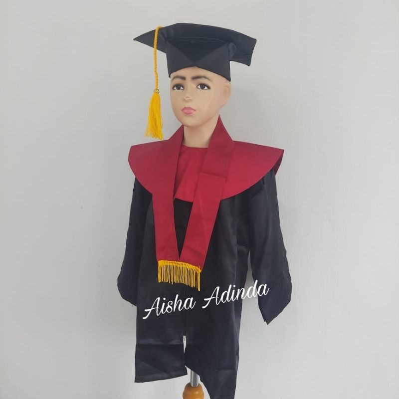 Jual SERAGAM WISUDA TOGA PAUD/TK BIRU LIS MERAH ORIGINAL | Shopee Indonesia