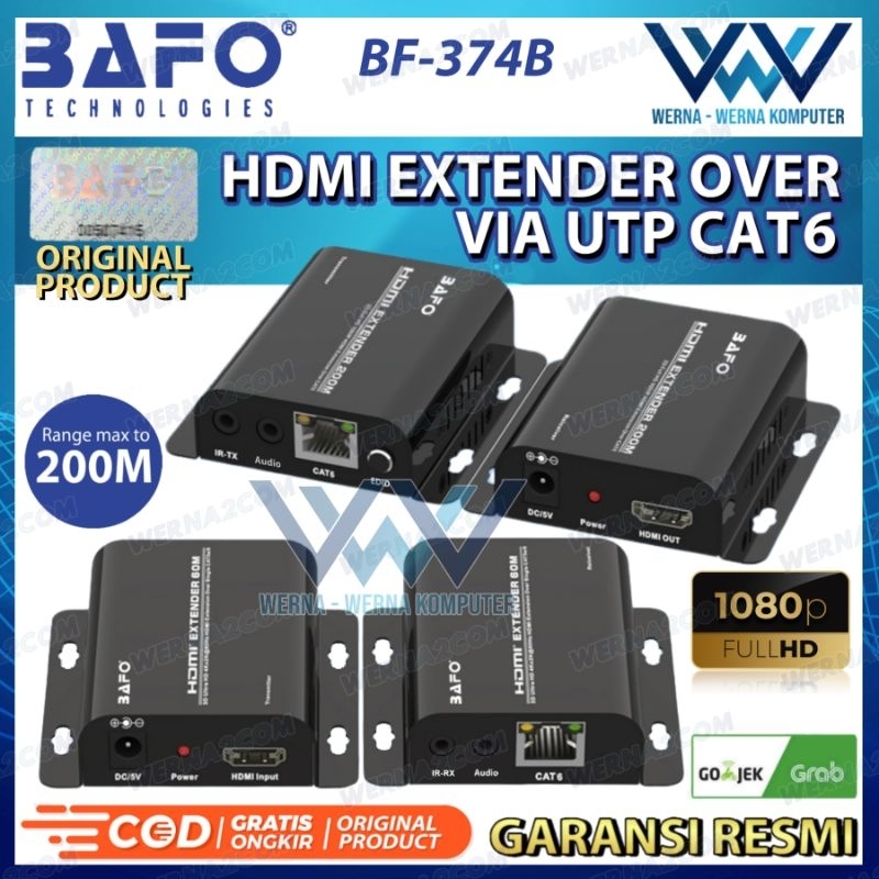 Jual BAFO HDMI Extender Via UTP Cat6 up to 200 Meter BF-374B | Shopee ...