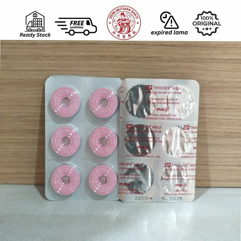 Jual SP TROCHES MEIJI strawberry 6 tablets hisap antiseptik mulut ...