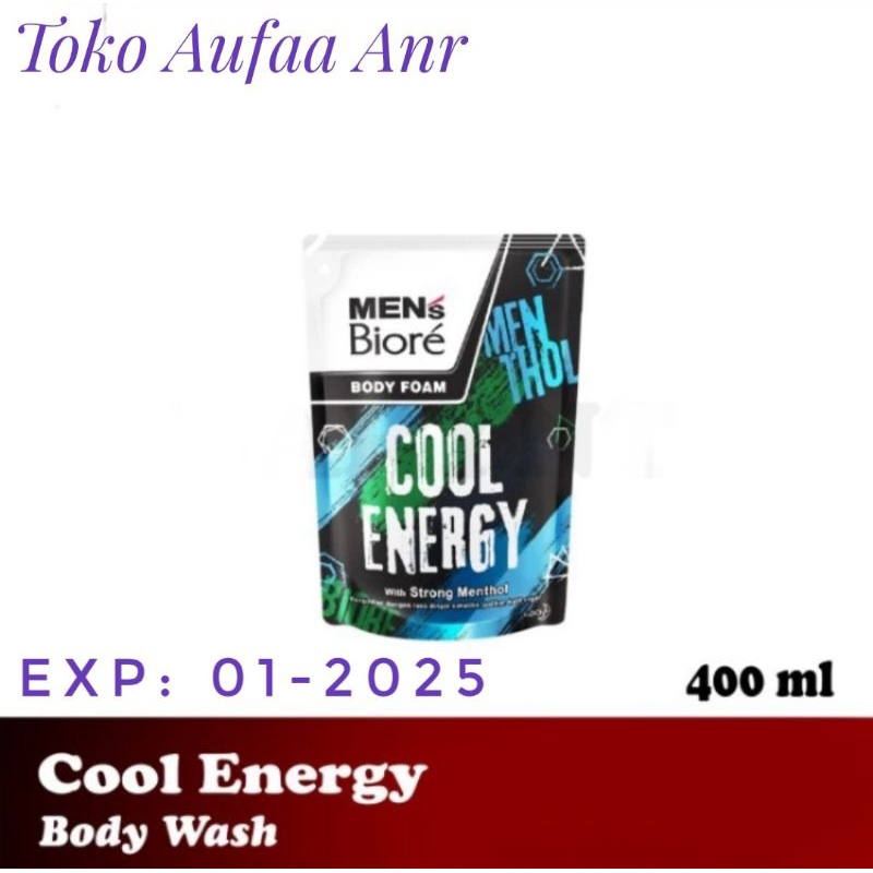 Jual Mens Biore Mens body foam cool energy 400 ml refill | Shopee Indonesia