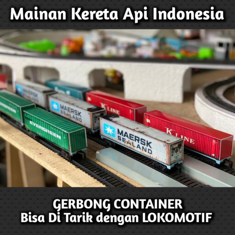 Jual mainan anak kereta api GERBONG CONTAINER handmade - bibam bibam ...