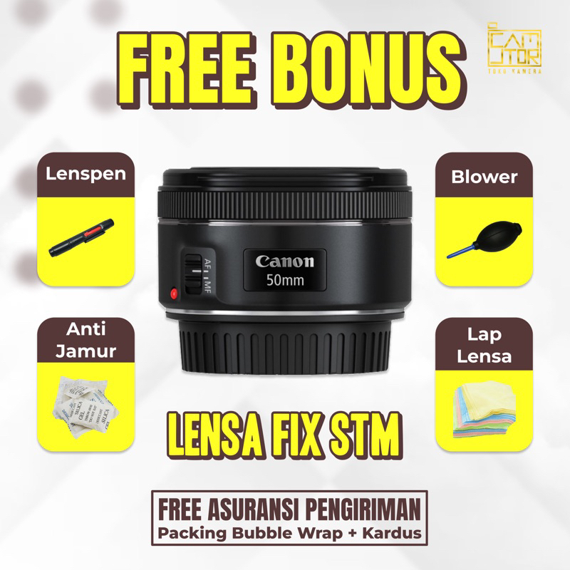 Jual LENSA FIX CANON STM 50MM F1.8 MULUS LENSA FIX BOKEH KAYAK BARU ...