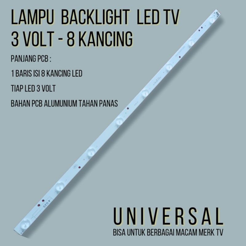 Jual Back Light 8 Led 3v 32 inch universal LAMPU TV LED LCD 8 mata ...