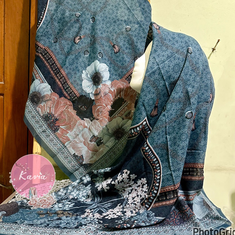 Jual BIRU KATALOG | Voal motif Jilbab motif Blue series/ Denim / Biru ...