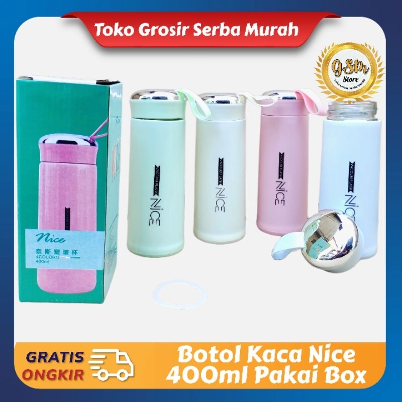 Jual TERMURAH!!! Botol Nice Tumbler Botol Minum Kaca Nice Bottle 400ml ...