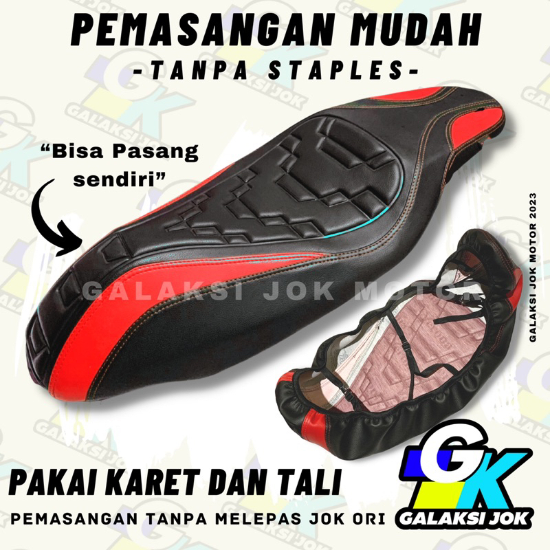 Jual Cover Kulit Jok Motor / Sarung Jok Motor Model Piramid Tanpa ...