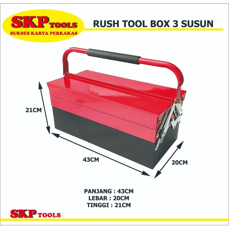 Jual RUSH TOOL BOX BESI 3 SUSUN | Shopee Indonesia