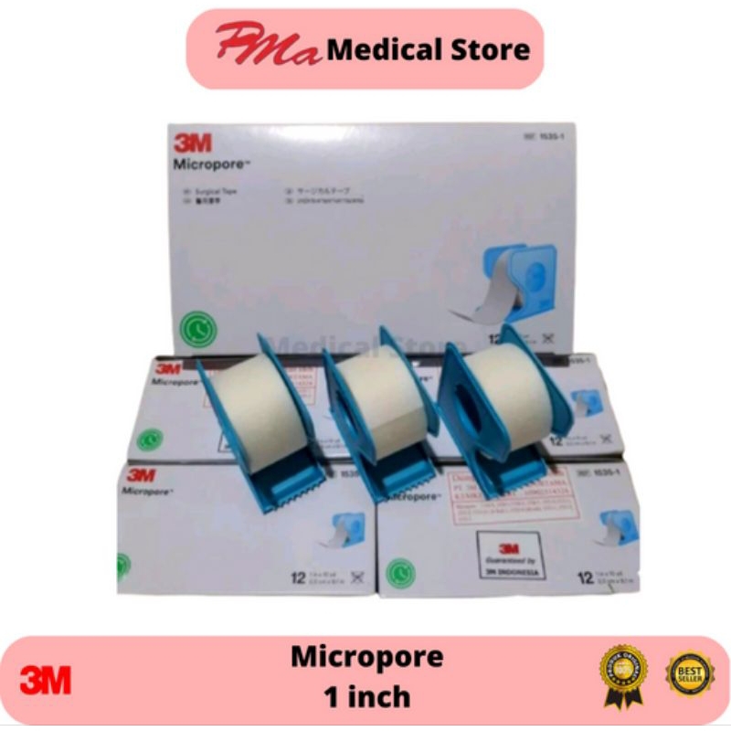 Jual Micropore 3M 1/2, 1, 2 inch Micropore Plester 3M Medis Plester ...