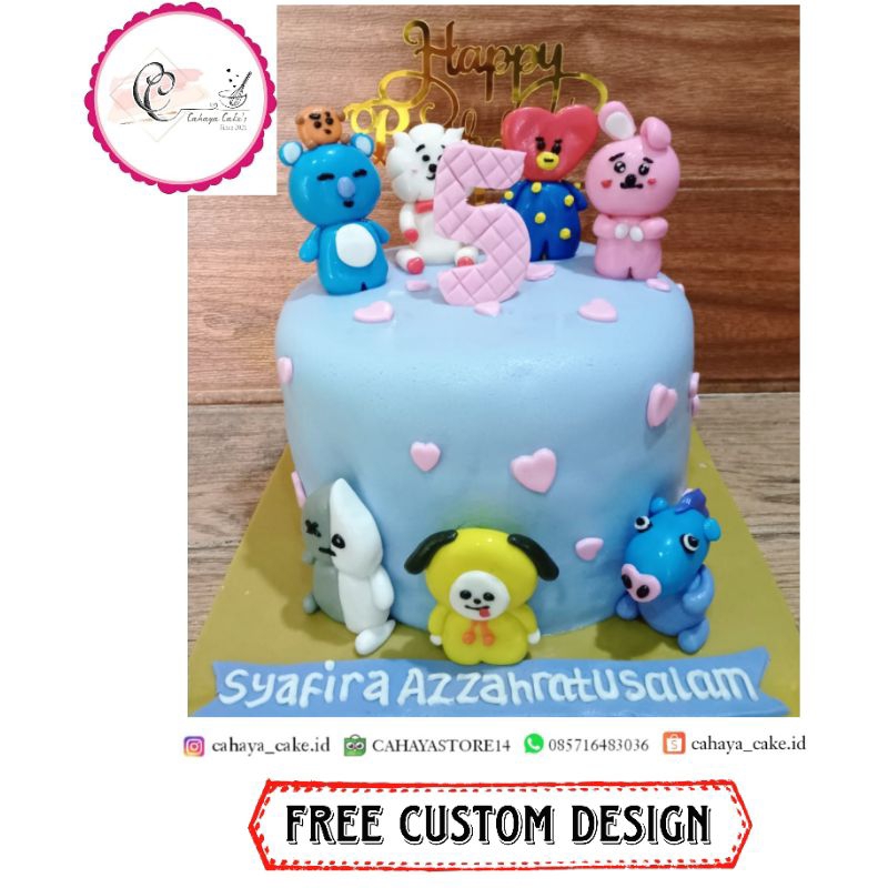 Jual Kue Ulang Tahun BTS / Kue Ultah BT21 / Cake Tart BTS BT21 | Shopee ...