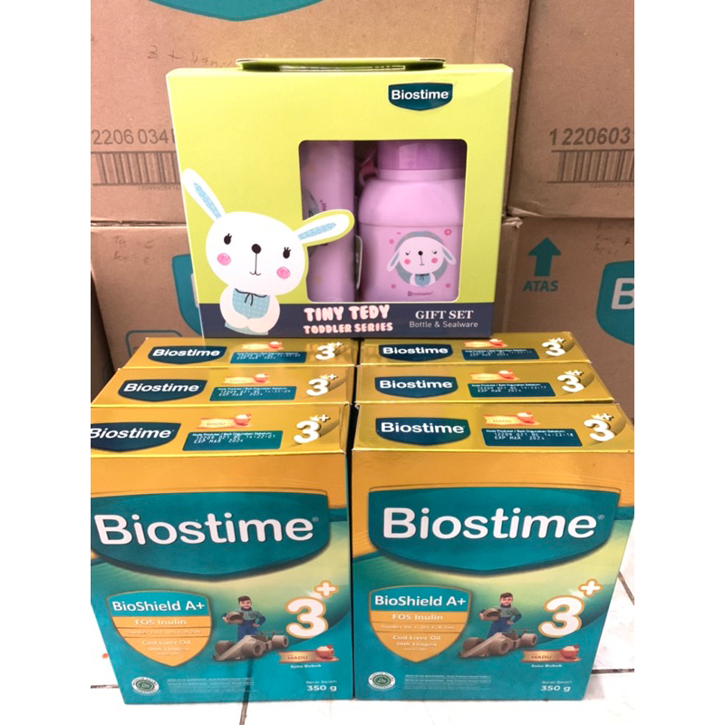 Jual Biostime 3+ Madu 350g ( isi 6 box free set lunch box) | Shopee ...