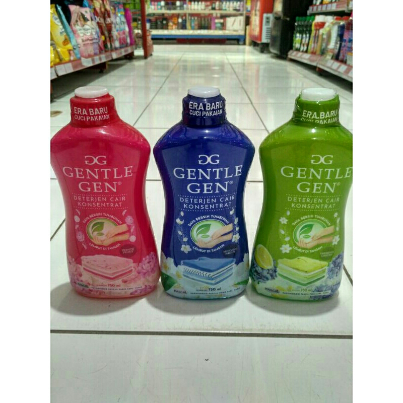 Jual Detergent cair -Gentle gen botol pink,biru, hijau 750 ml | Shopee ...