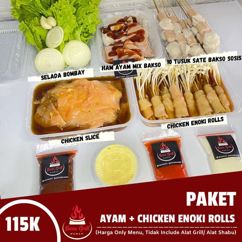 Jual PAKET AYAM + CHICKEN ENOKI ROLLS (PAKET BBQ || PAKET GRILL ...