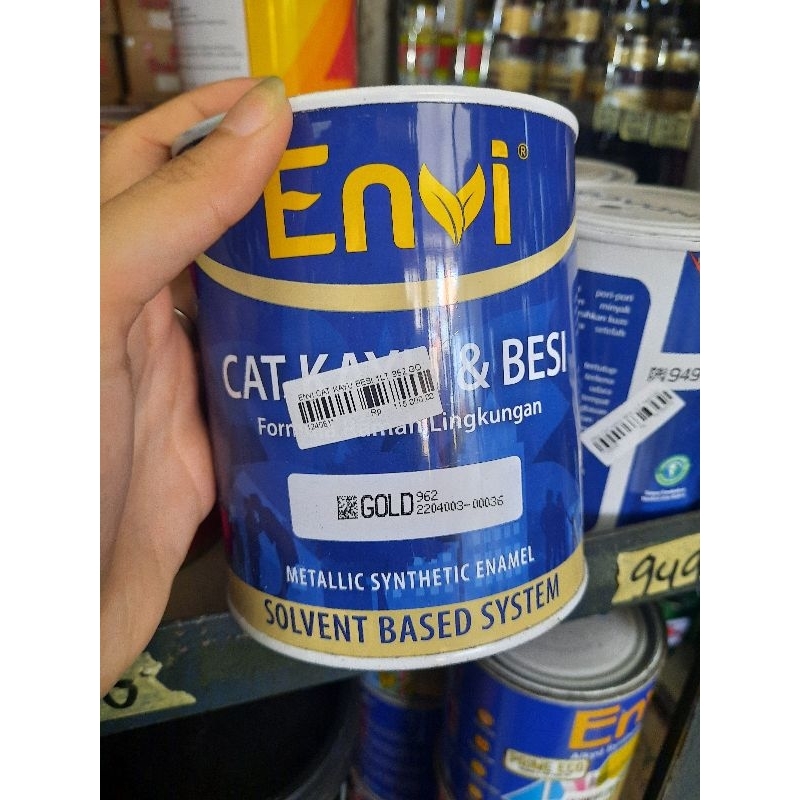 Jual CAT ENVI 1LT GOLD, SILVER, TEMBAGA CAT KAYU BESI TEMBOK | Shopee ...