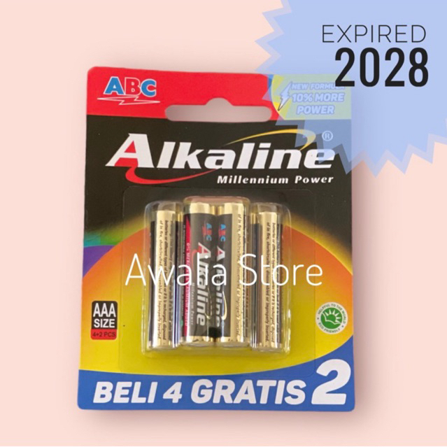 Jual Baterai Alkaline ABC AAA A3 isi 6, 4 bonus 2 | Shopee Indonesia