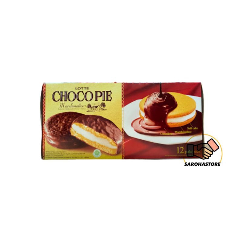 Jual Lotte Choco Pie Marshmallow Box 28 gr 1 Pack Isi 12 pcs | Shopee ...
