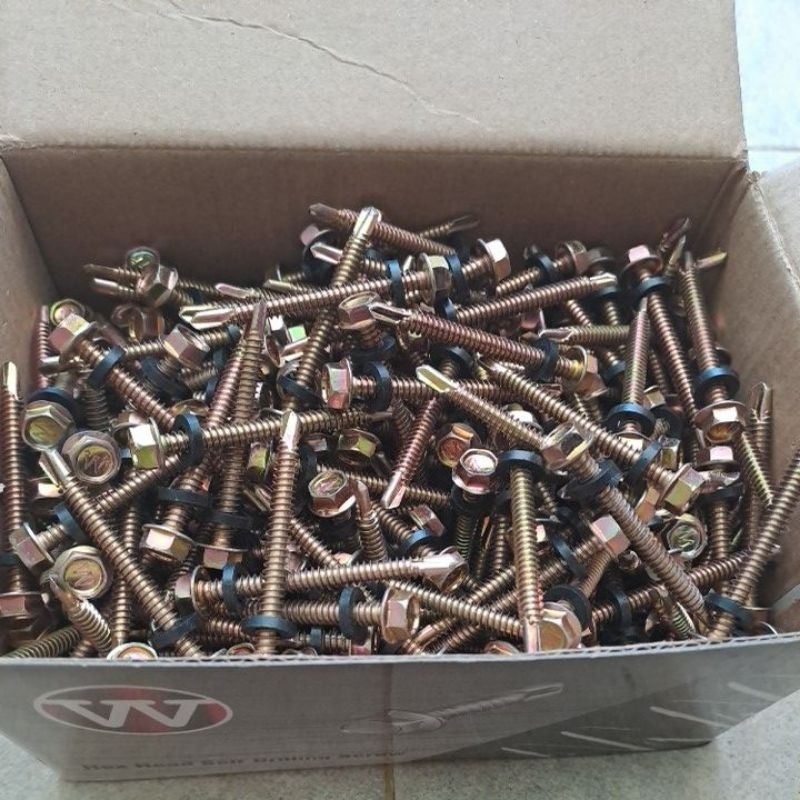 Jual 350 pcs baut drilling 12x50 merk W, baut galvalum, baut baja ...