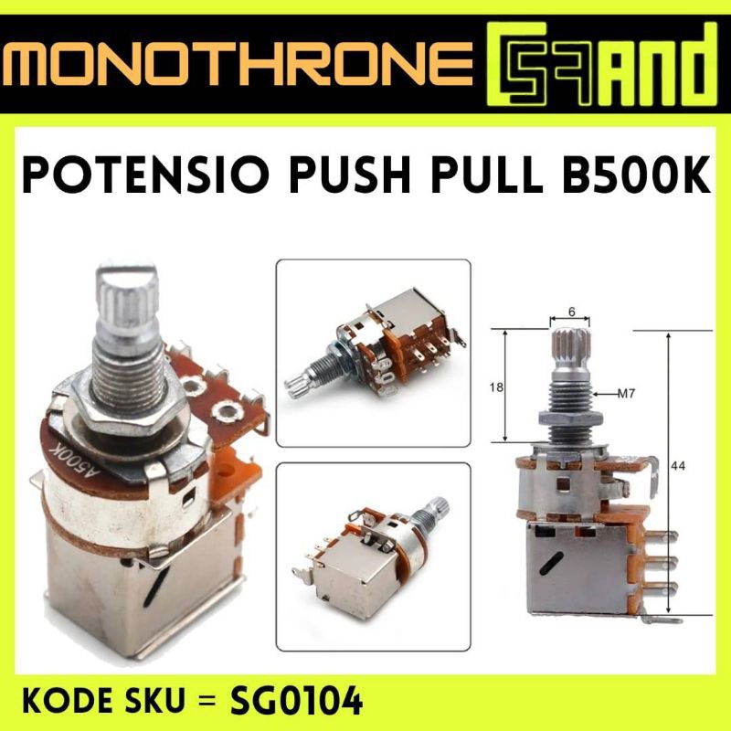 Jual potensio push pull b500k potencio potentio pushpull potensiometer ...
