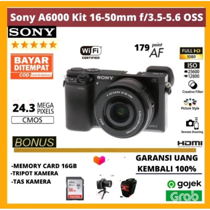 Jual Sony A6000 Kit 16-50mm f3.5-5.6 OSS | Shopee Indonesia
