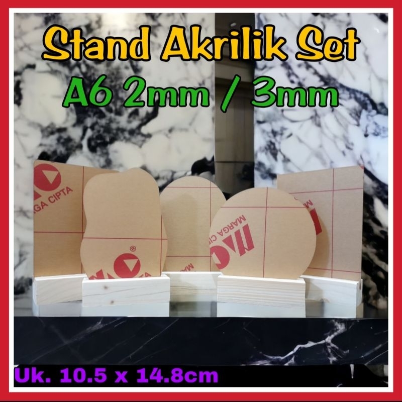 Jual Akrilik Stand Kayu A6 / Akrilik 2MM A6 / Akrilik 3MM A6 | Shopee ...
