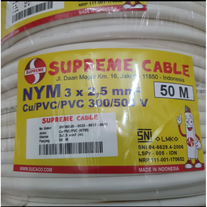 Jual Kabel listrik NYM 3x2.5mm Supreme Roll 50meter | Shopee Indonesia
