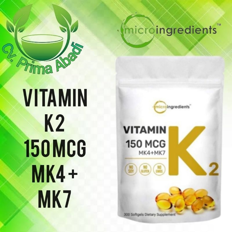 Jual Microingredients Vitamin K2 150 MCG Mk-4 + Mk-7 Isi 300 Softgels Asli USA Original ( Cv ...