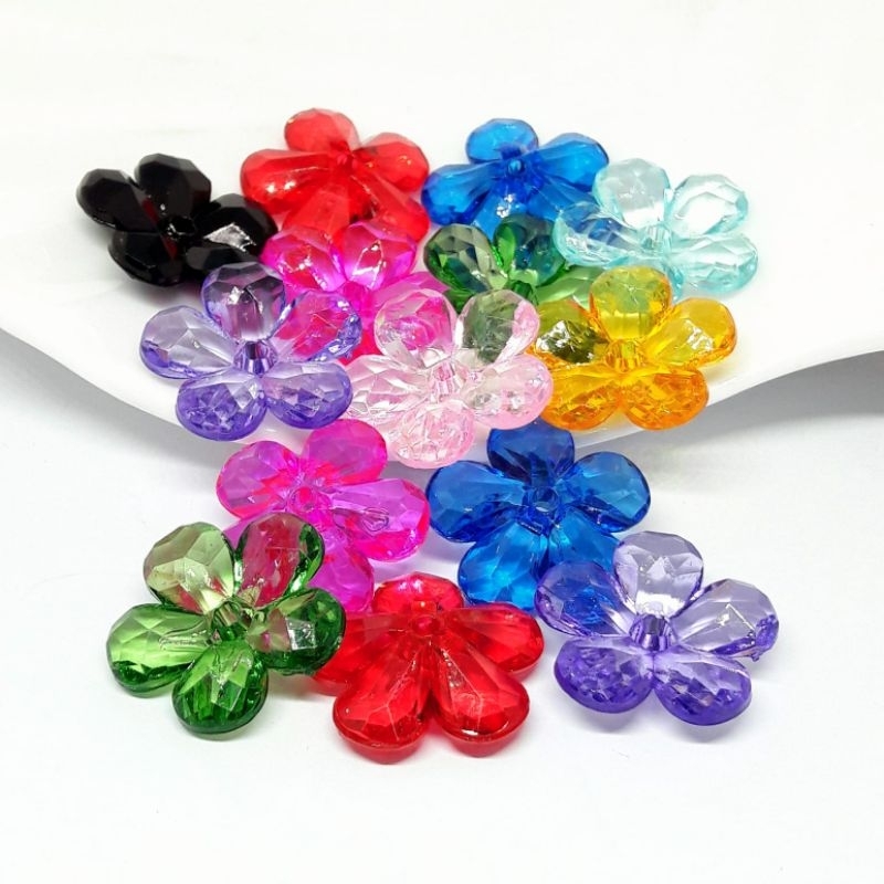 Jual MANIK MOTE BUNGA BENING / BEADS KELOPAK BUNGA FLOWER AKRILIK UNTUK ...