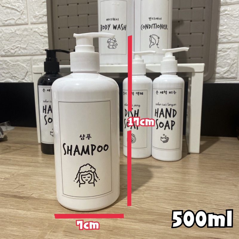 Jual BOTOL WADAH BODY WASH SHAMPOO CONDITIONER HAND SOAP DISH SOAP ...