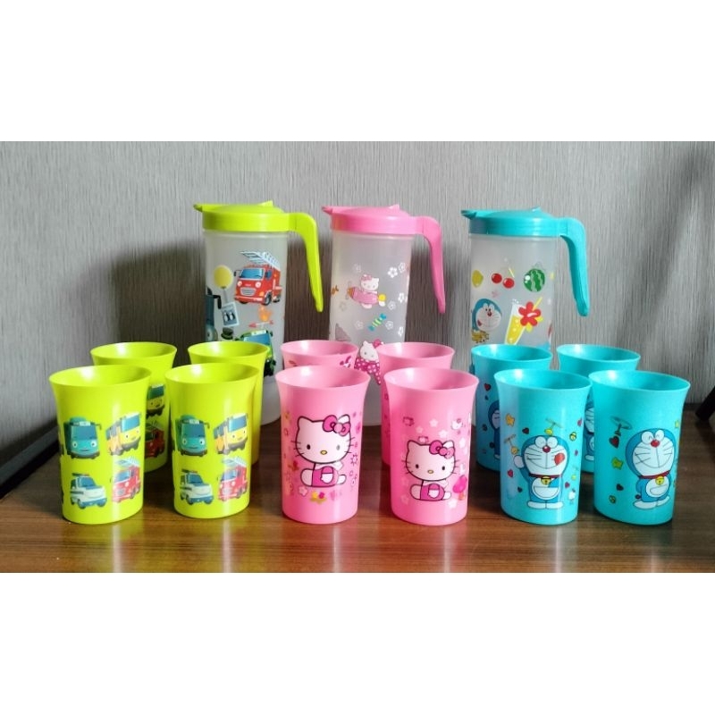 Jual Eskan + Gelas Set Plastik Karakter / Teko Plastik | Shopee Indonesia