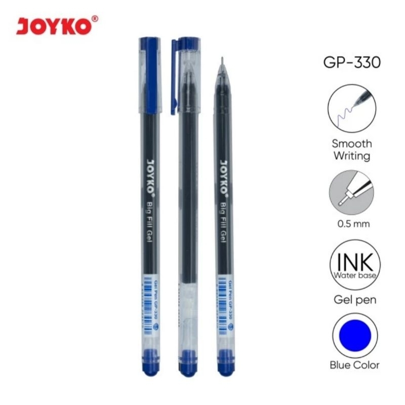 Jual Gel Pen Pulpen Pena 1 lusin Joyko GP-330 Big Fill Gel 0.5 mm ...