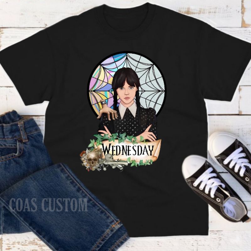 Jual Kaos wednesday addams baju anak free cetak nama | Shopee Indonesia