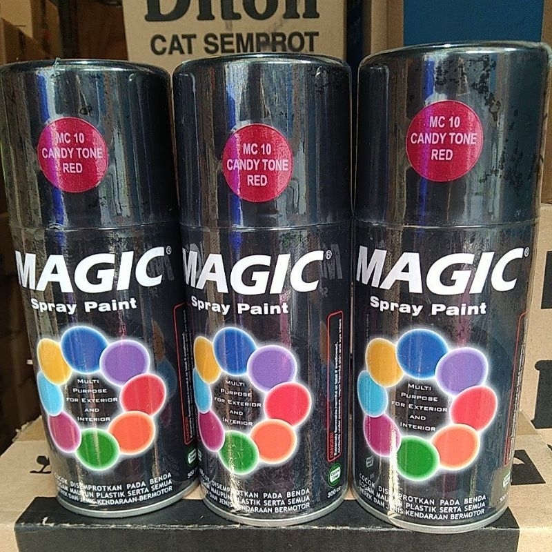 Jual pilok pilox magic spray paint magic candytone red MC 10 300cc ...