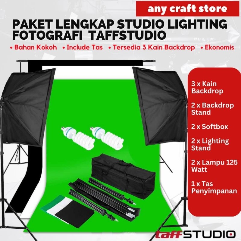 Jual Paket Lighting Studio Lengkap dengan Backdrop | Shopee Indonesia