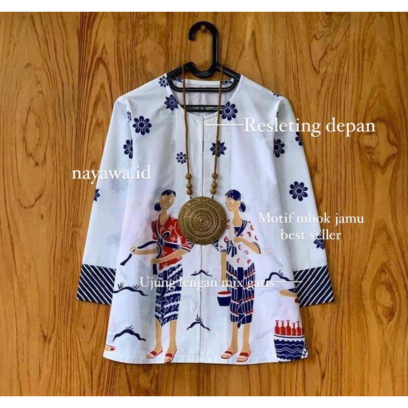 Jual Batik Nayawa Mbok Jamu Blouse Batik Modern Batik Wanita Warna ...