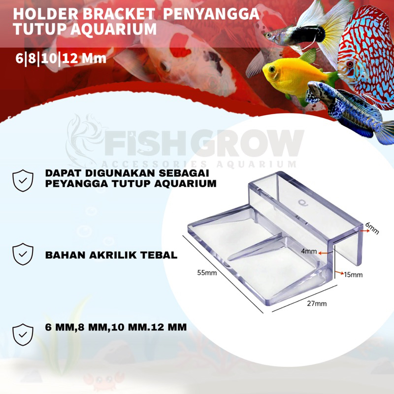 Jual AKRILIK HOLDER BRACKET DUDUKAN PEYANGGA TUTUP AQUARIUM AQUASCAPE ...