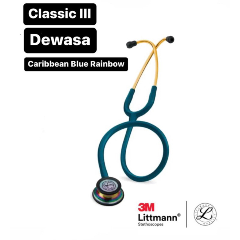 Jual Stetoskop 3M Littmann Classic III Caribbean Blue Rainbow ( Littman ...