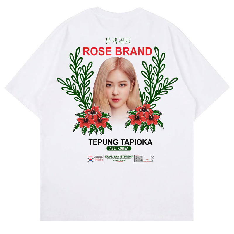Jual Kaos Baju ROSE BRAND WHITE SHORT TEE - Tshirt Musik Metal Band Blackpunk - OVERSIZE BOOTLEG ...