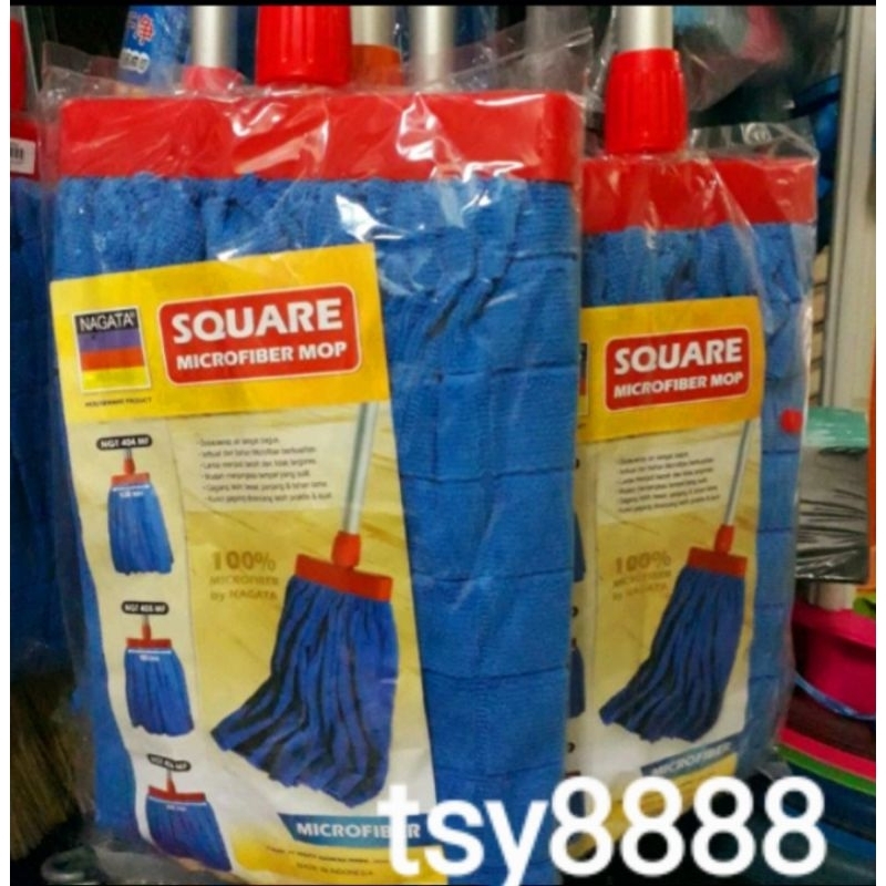 Jual pel handuk 406 nagata 100% microfiber mop + gagang 100% original ...