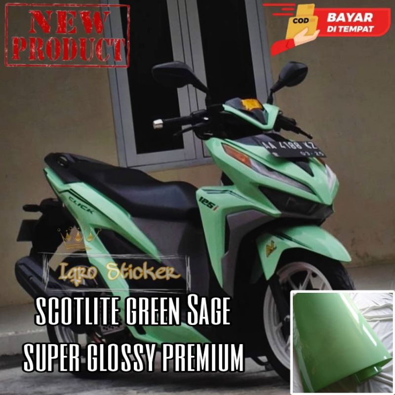 Jual Sticker Scotlite Hijau Sage Super Glossy Premium Lebar 50 cm ...