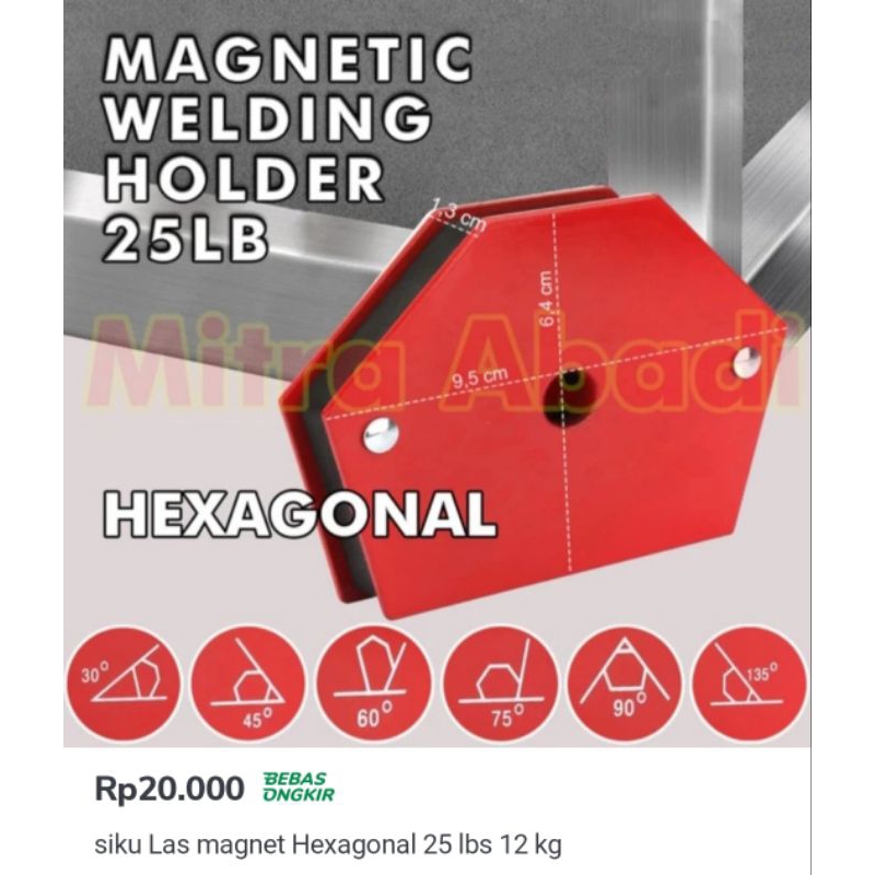Jual siku Las magnet Hexagonal 25 lbs 12 kg | Shopee Indonesia