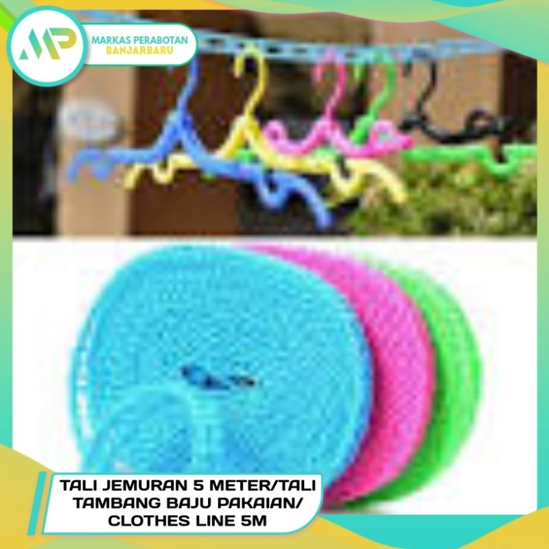 Jual TALI JEMURAN 5 METER / TALI TAMBANG BAJU PAKAIAN / CLOTHES LINE 5M ...