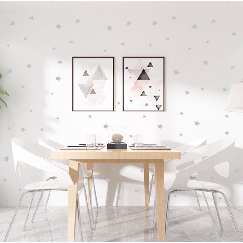 Jual Wallpaper Sticker Dinding Motif Bintang Silver Dasar Putih Panjang 8sd9meter Lebar45cm ...