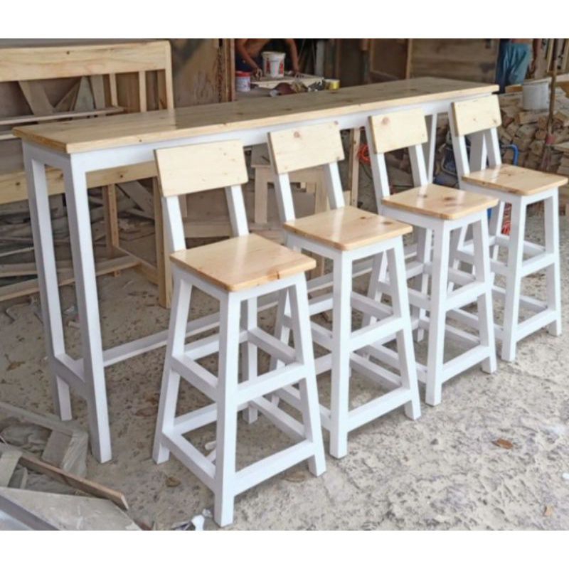 Jual BANGKU BAR / BANGKU CAFE / KURSI KAYU 80cm | Shopee Indonesia