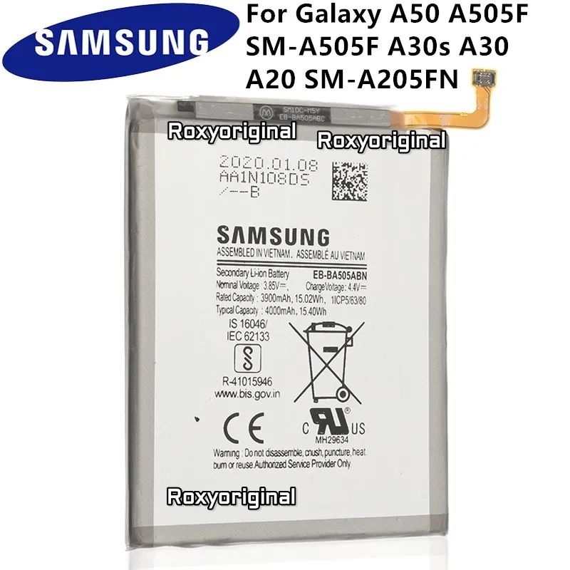 Jual Baterai Batre Battery Samsung A50 A50 A50S A505 A30 A30S A305 A20 A205 EB-BA505ABN Original ...