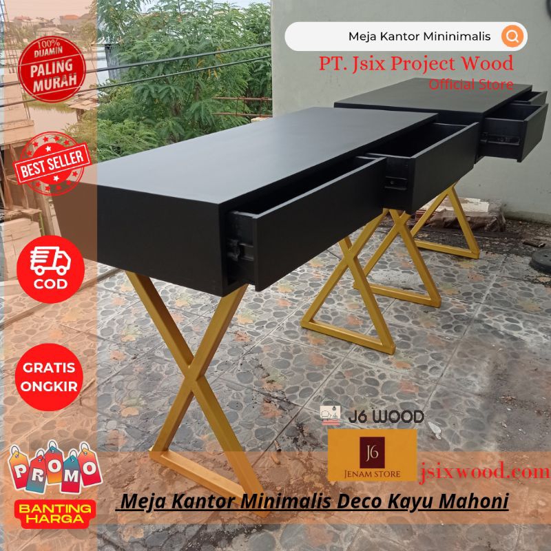 Jual Meja Kantor Minimalis Deco Meja Kerja Dengan Laci Modern Kayu ...