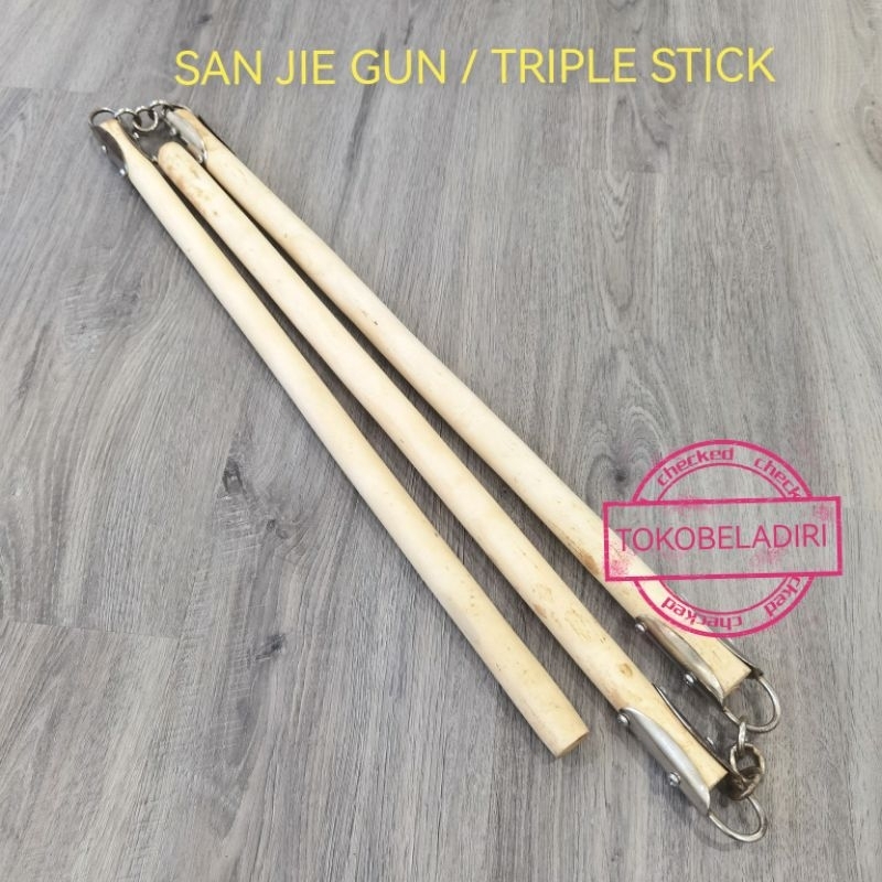 Jual San JIE GUN TRIPLE stick wushu kungfu tradisional | Shopee Indonesia