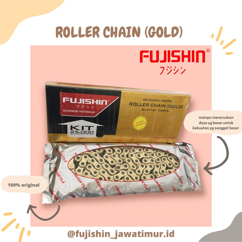 Jual FUJISHIN RANTAI TARIK ROLLER CHAIN GOLD | Shopee Indonesia