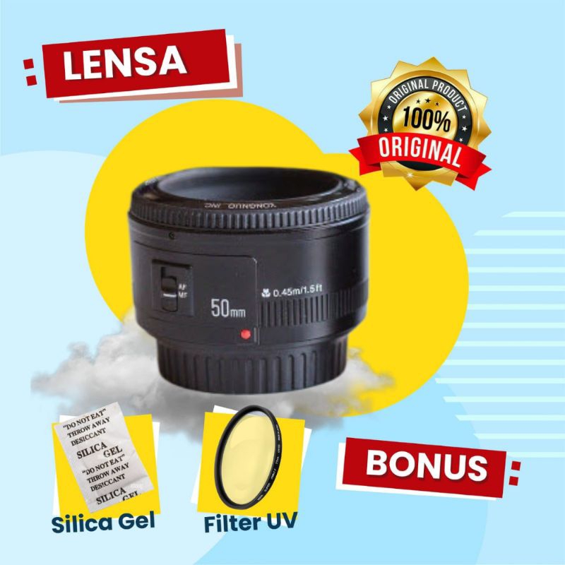Jual Youngno 50mm f1.8 Lensa Fix super Bokeh Untuk Kamera Canon DSLR ...