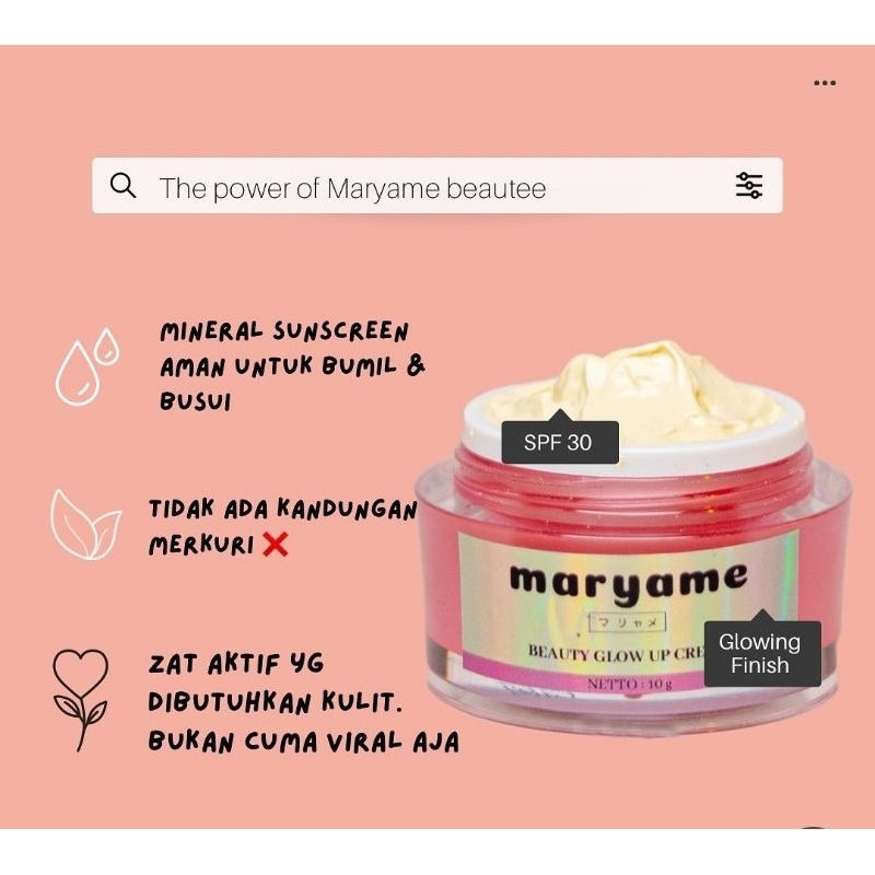 Jual MARYAME BEUATY GLOW UP CREAM - multifungsi - 10 ml | Shopee Indonesia