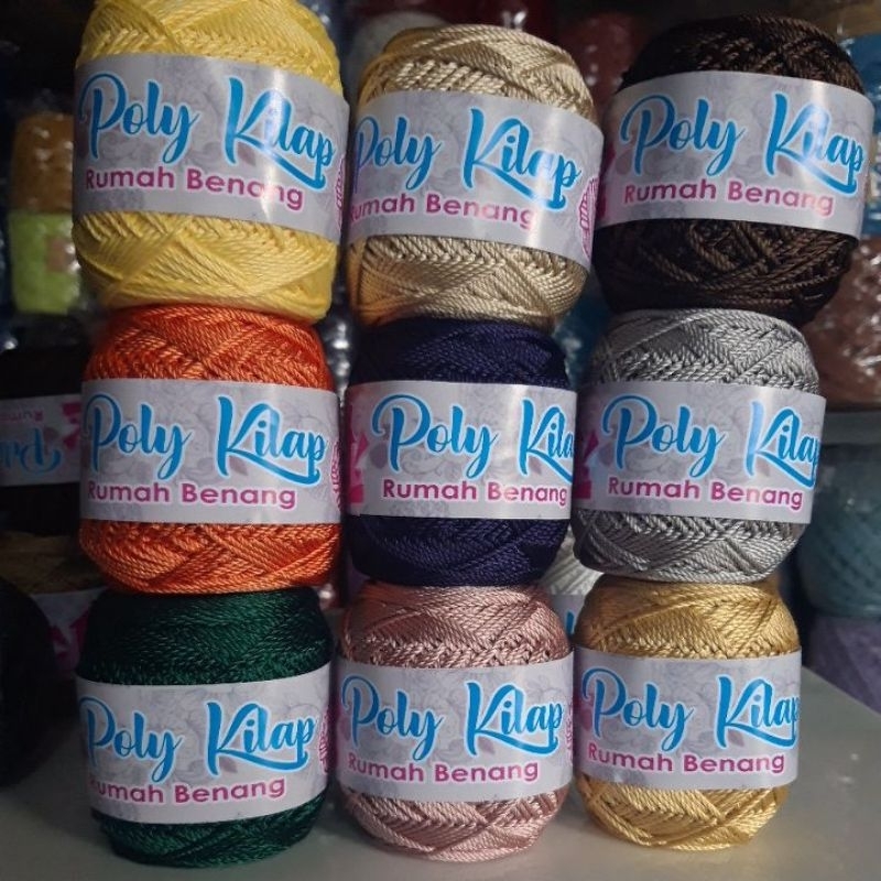 Jual Benang rajut poly kilap/polyester/benang murah | Shopee Indonesia